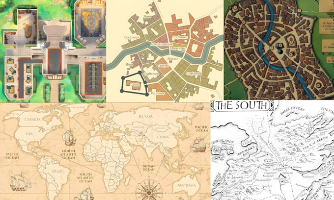 Custom map illustration fantasy map maker novel map dnd world map ...