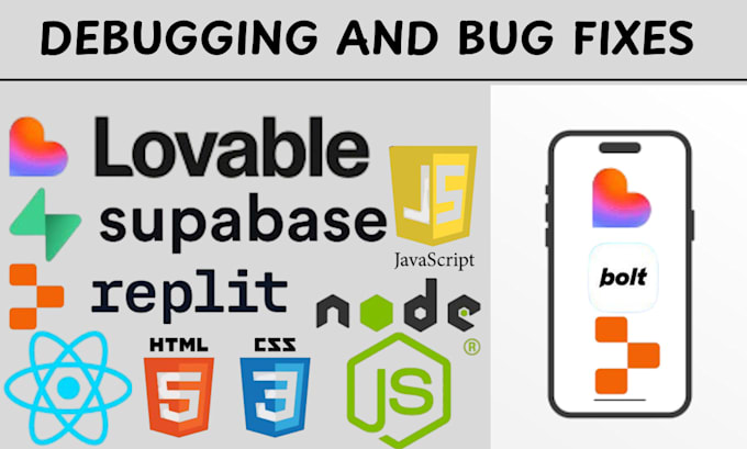 Fix bugs in vibe coding website app lovable ai dev replit ai supabase ...