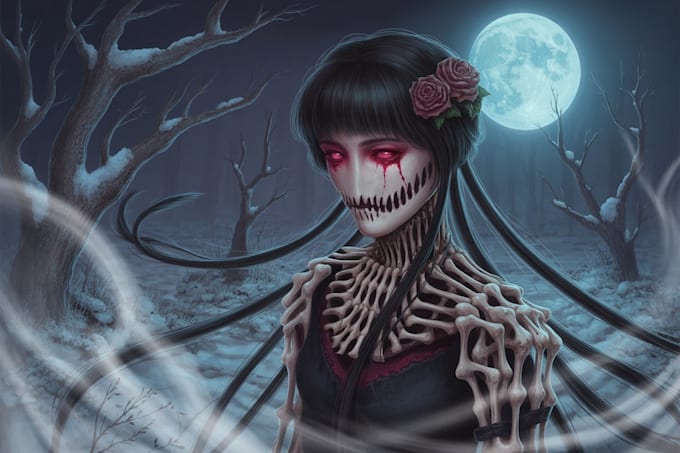 Draw high detailed dark art illustration with horror shades by ...