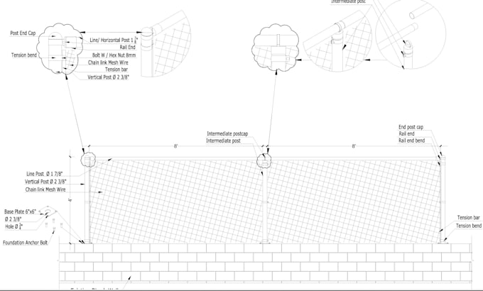 Do fence shop drawing fence layout plan design by Engineer_nawaz | Fiverr