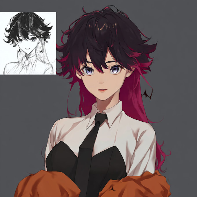 Draw your characters and fanart in my anime style by Adielerse | Fiverr