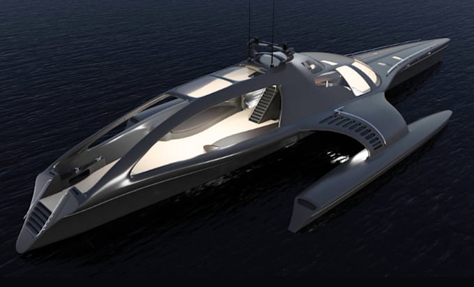 Design your boat create 3d yacht model interior catamaran hull by Smart ...