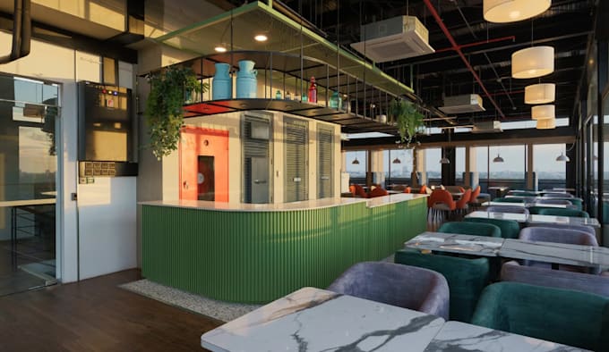 Redesign modern luxury restaurant interior, bar,cafeteria,retail store ...