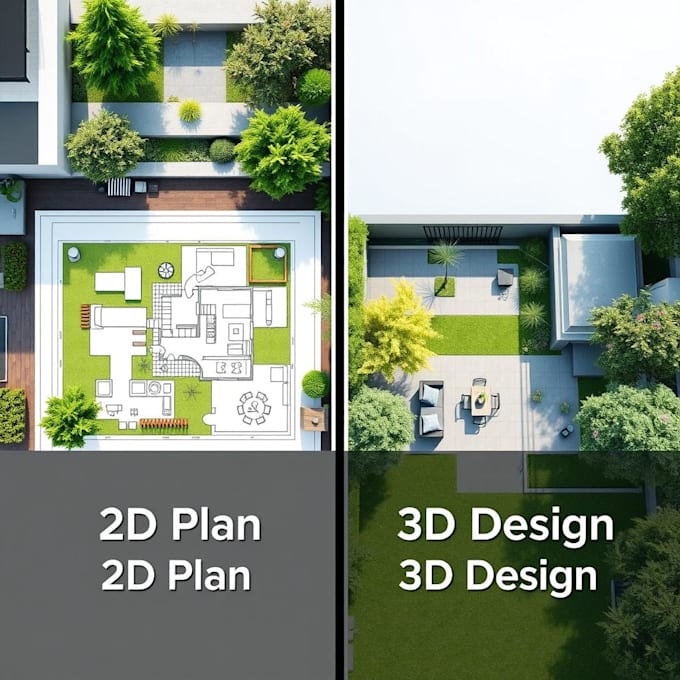 Design your garden,backyard,patio,terrace 3d realistic landscape 2d 3d site plan by Dejizent ...