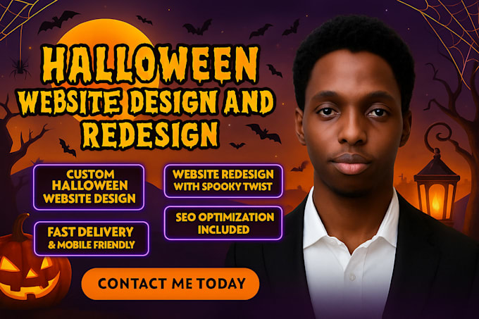 Design and redesign a professional halloween website with custom spooky ...