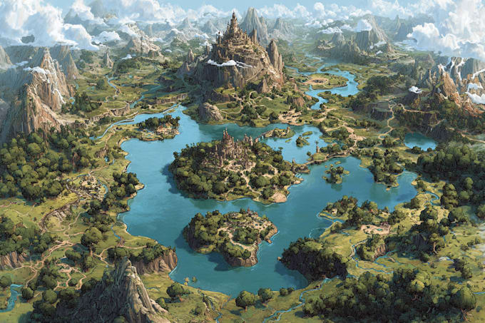 Do map illustration map design fantasy map by Leonespinal | Fiverr