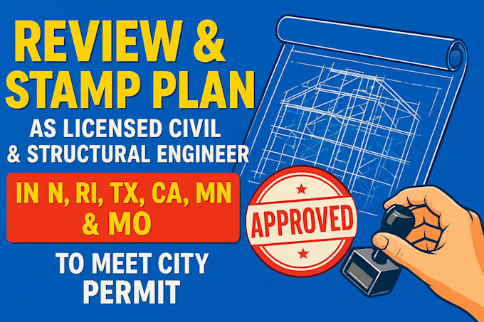 Review stamp plan as licensed civil structural engineer in nj, ri, tx ...