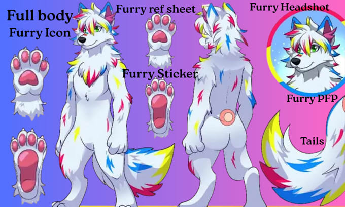 Draw furry art, furry ref sheet, anthro oc, fursona, ych commission in ...