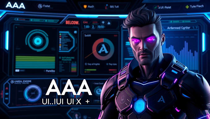 Create aaa game ui ux, hud design and ue5 realistic metahuman ...