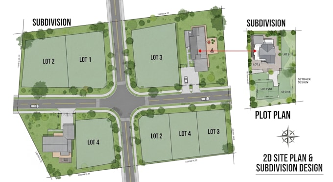 Render and design 2d site plan and draw plot plan,lot subdivision, by ...