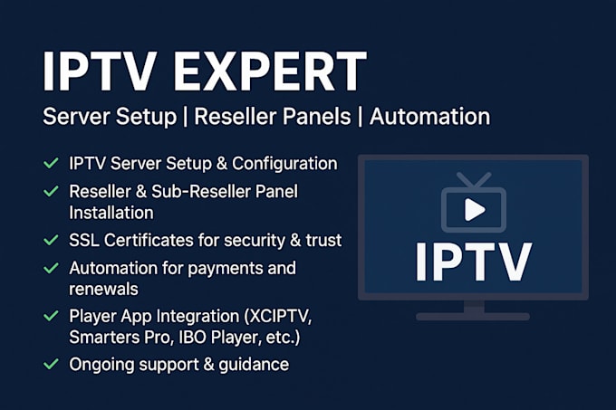 Setup best iptv server, xtream ui, xui one, xui, iptv, with full support, panel by Shoneeyt | Fiverr