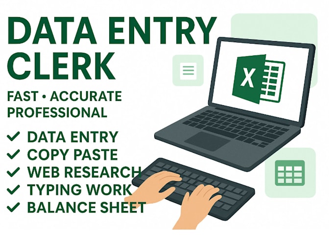 Be your remote data entry clerk for accurate typing and copy paste ...