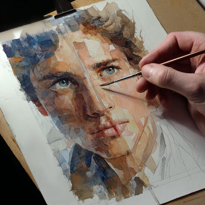 Draw and paint an original watercolor portrait by Kaikuraisagie | Fiverr