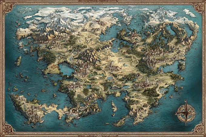 Fantasy map design map illustration city map dnd map fantasy by ...