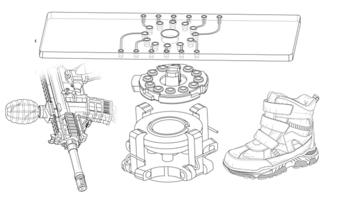 Draw patent as per upsto illustration vector art, patent drawing ...