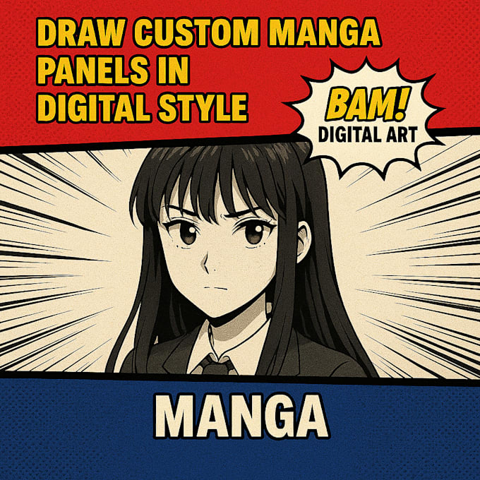Draw custom comic art, manga, or webtoon panels in digital style by ...