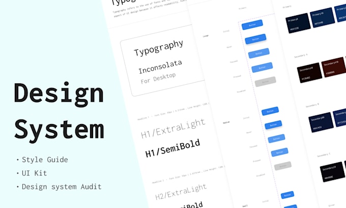 Create ui kit and ui ux design system with a style guide in figma by Hammzawebs | Fiverr