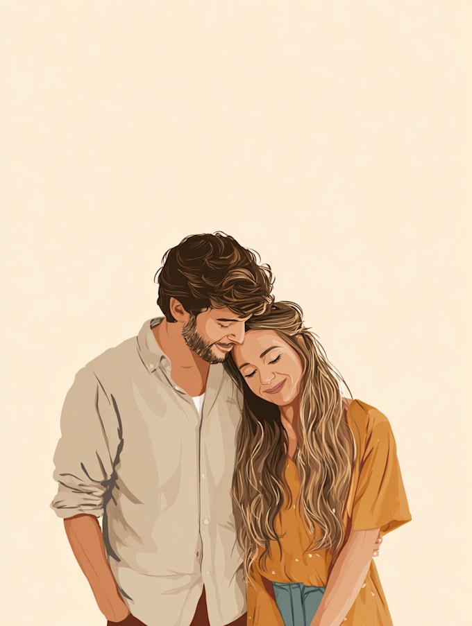 Draw cute cartoon portrait for couple, family, wedding by ...