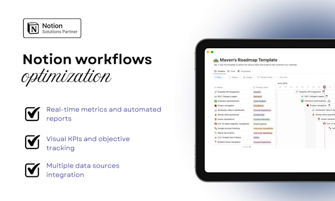 Optimize notion workflows for project management by Nociones | Fiverr