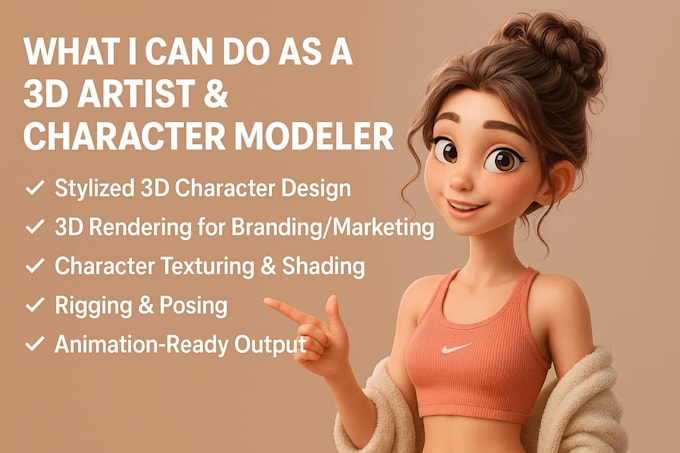 3d character modeling, 3d cartoon design, and rigging for animation ...