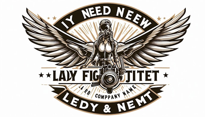Design creative lady fighter jet vintage logo for you in just 1 day by ...