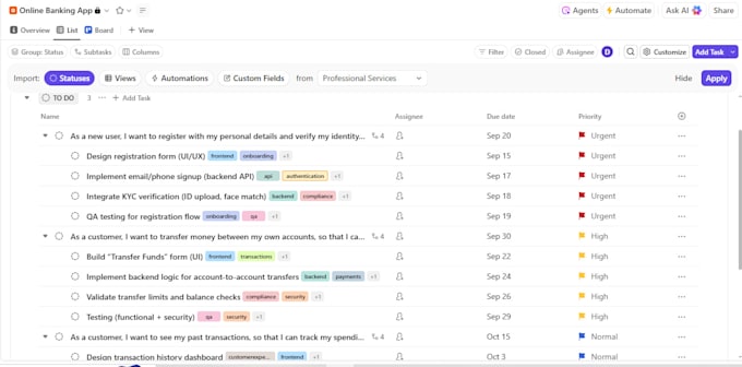 Write professional user stories in clickup by Mrdinuka2002 | Fiverr