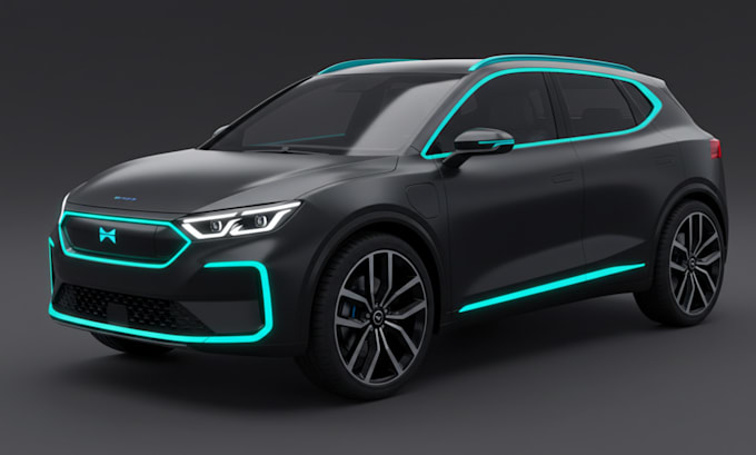 Design futuristic car model, 3d ev, suv concept for 3d modeling and ...