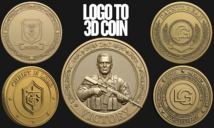 Sculpt custom 3d challenge coin pendant cnc medallion bas relief stl 3d ...