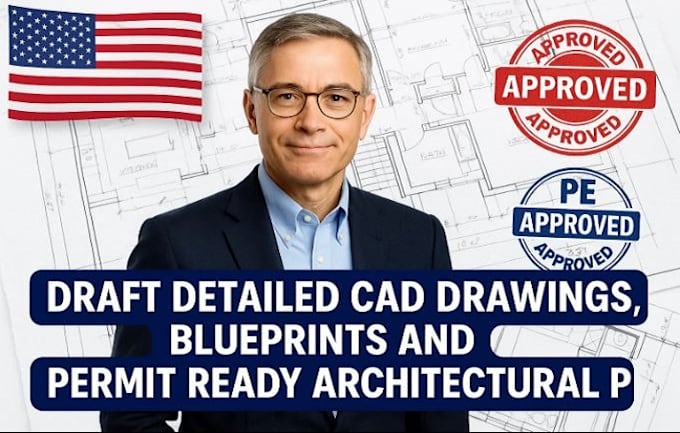 Draft detailed cad drawings, blueprints and permit ready architectural ...
