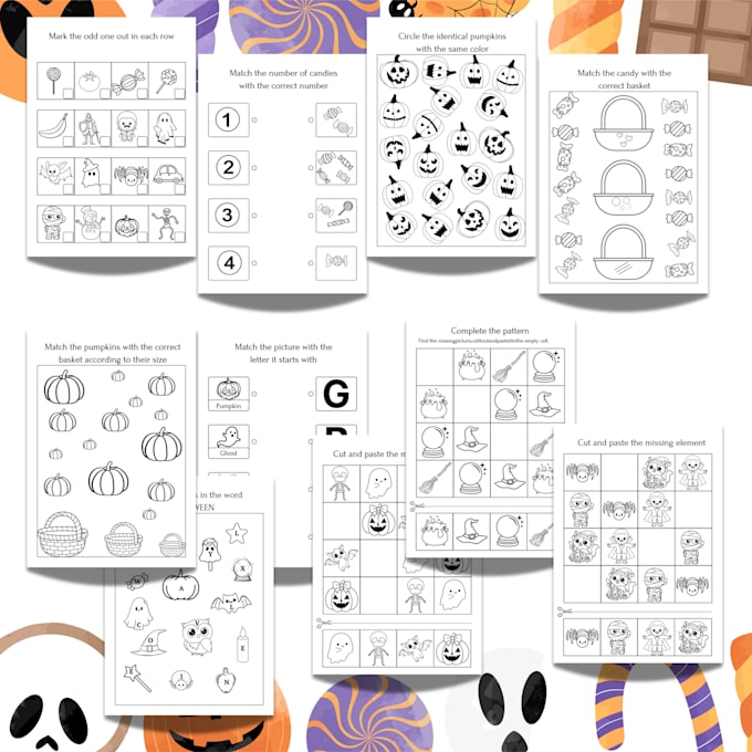 Custom black and white preschool worksheets by Createnestl | Fiverr