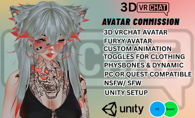 Create custom vrchat avatar, furry avatar full body tracking vrc avatar ...