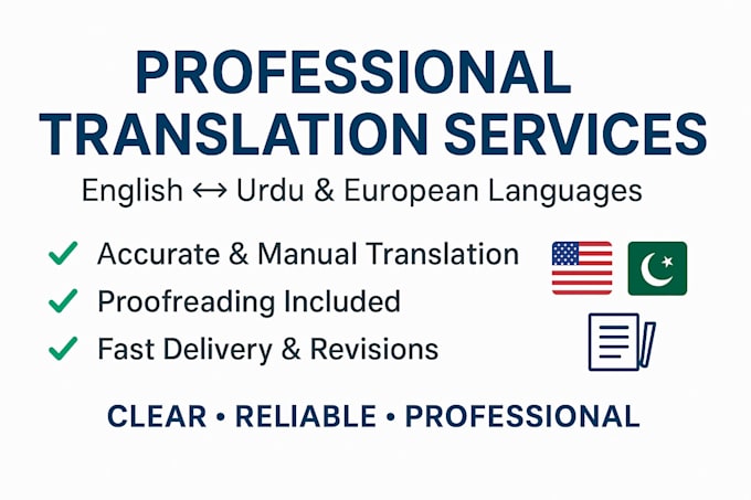 Do professional translation between english and multiple language for ...