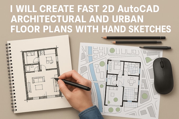 Create fast 2d autocad architectural and urban floor plans with hand ...