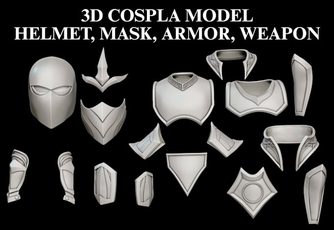Sculpt 3d cosplay model 3d armor 3d helmet 3d mask 3d model props 3d ...