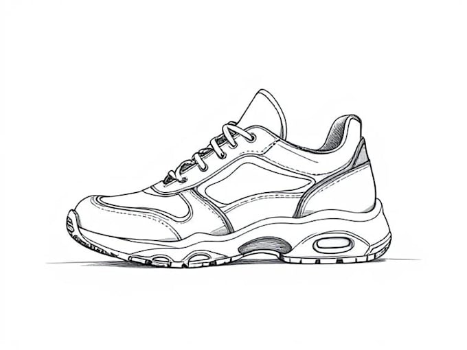 Draw a detailed line art of your shoe, image or sketch by Malayahorris ...