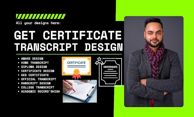 Design custom college transcripts, diplomas, get certificate, award certificate by Nurain ...