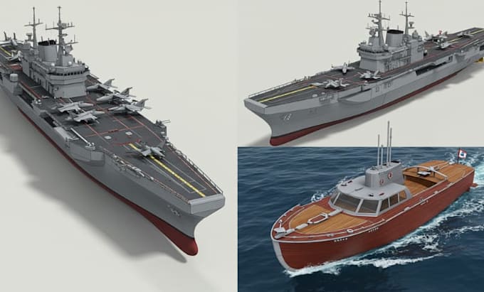 Design 3d ship model, 3d yacht, 3d boat model, boat animation, boat ...