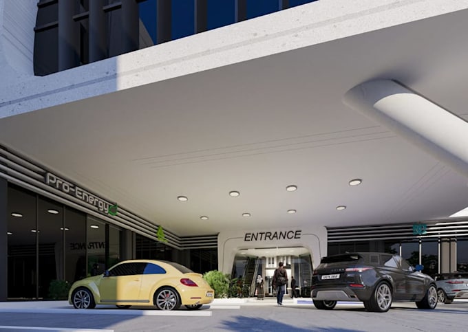 Visualize modern commercial building, mall, office complex, cgi facade rendering by Zdomgwin ...