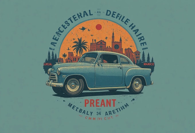 Create vintage retro style design and illustration for you by Geneines ...