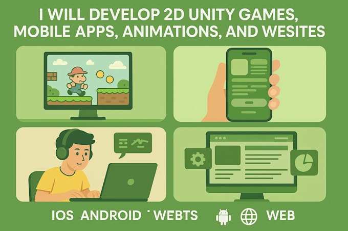 Develop 2d unity games, mobile apps, animations, and websites , game ...