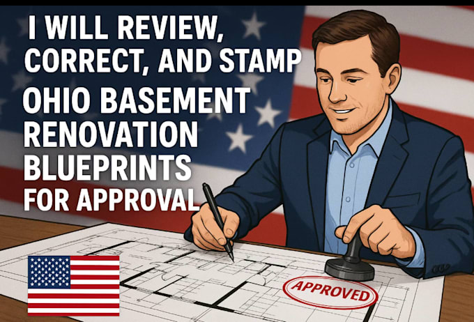 Review, correct, and stamp ohio basement renovation blueprints for ...
