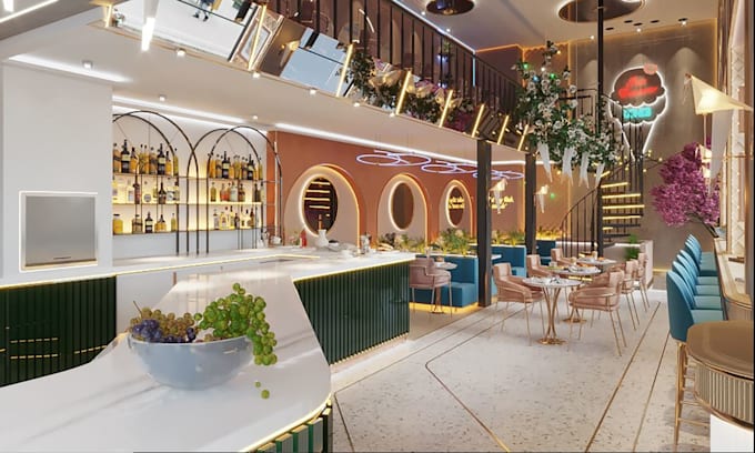 Unique restaurant design,pub interior design,space planning,cafe layout ...