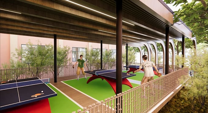 Rebuild tennis padel court, game room design, indoor sports,urban park ...