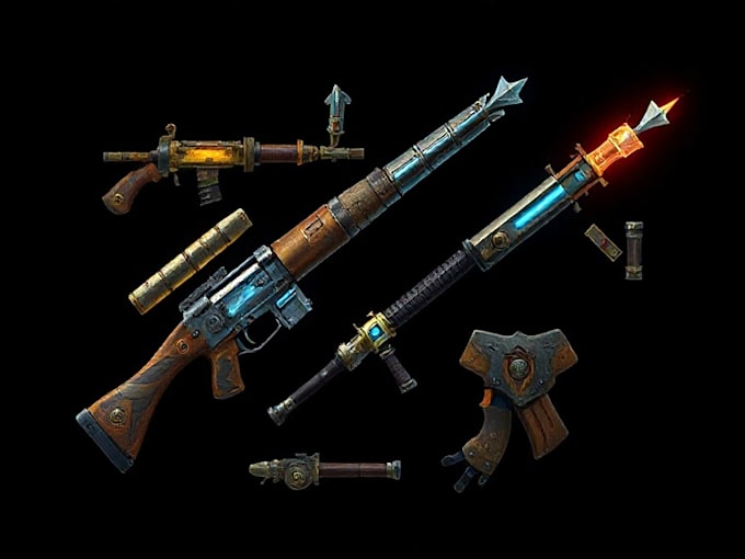 Design creative concept art of weapons and items by Trenashenry | Fiverr