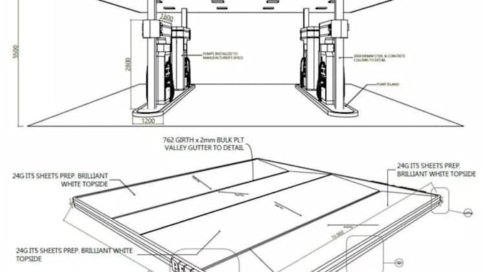 Create gas station, convenience store autocad drawings by Olivia4776 ...