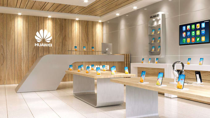 Revamp 3d phone retail store, gadget shop interior render, layout ...