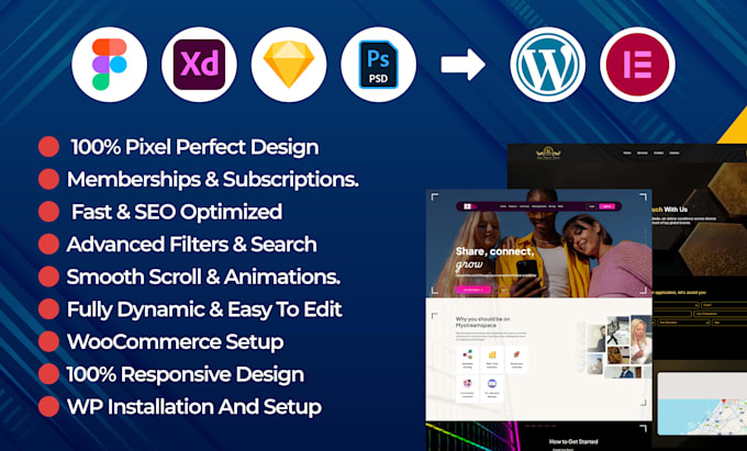 Convert xd, psd, ai, or figma to wordpress website design by Manikmt01 ...