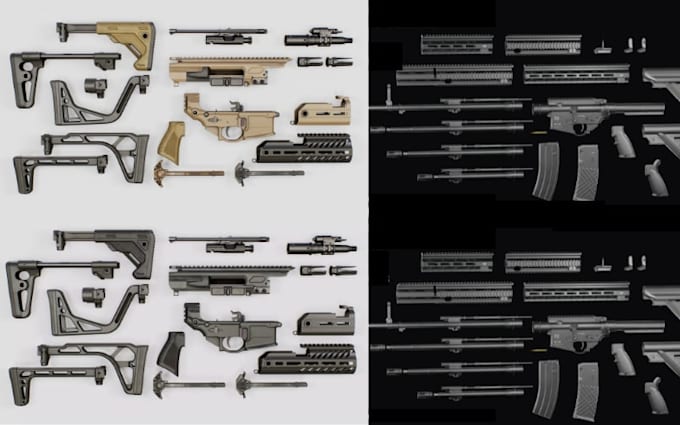 3d sci fi gun weapon model in blender unity ue for roblox and video ...
