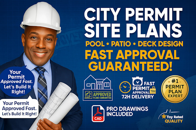 Create city permit site plan, pool, patio and deck drawings fast approval by Outdoorvisionpr ...