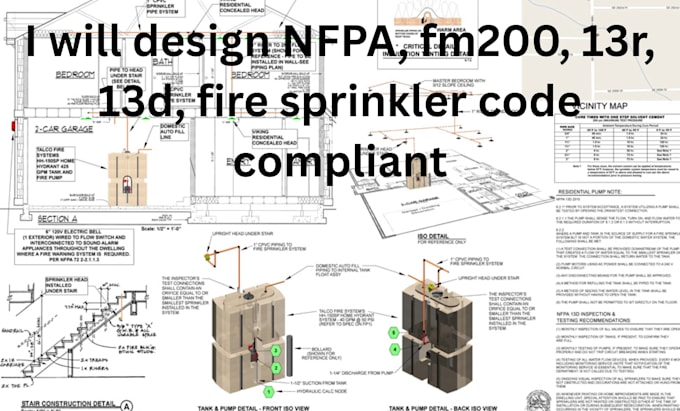 Design nfpa, fm200, 13r, 13d, fire sprinkler code compliant by Sarah_smith32 | Fiverr